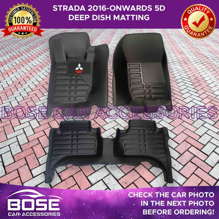 5D Car Deep Dish Matting for Mitsubishi Strada 2016 2017 2018 2019 2020 ...