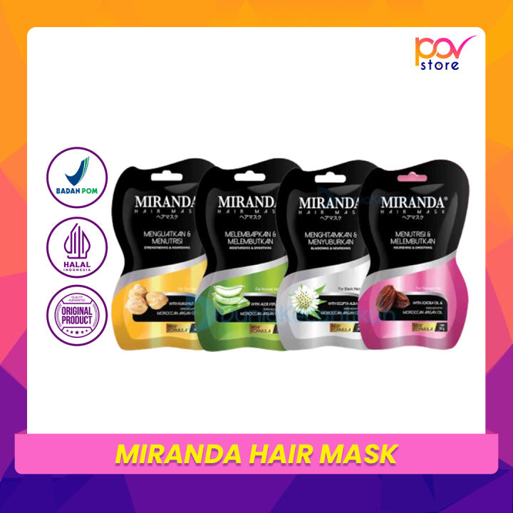 Miranda Hair Mask Kukui Nut Eclipta Alba Jojoba Oil Aloe Vera Masker ...