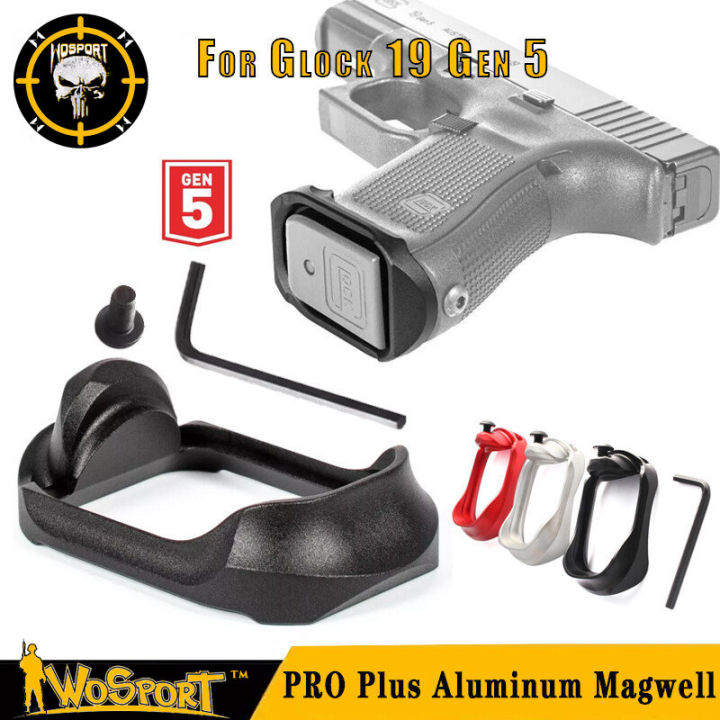 WoSporT Pro Plus Aluminum Magwell GEN 5 Gl/ock G19 Compatible Tactical ...