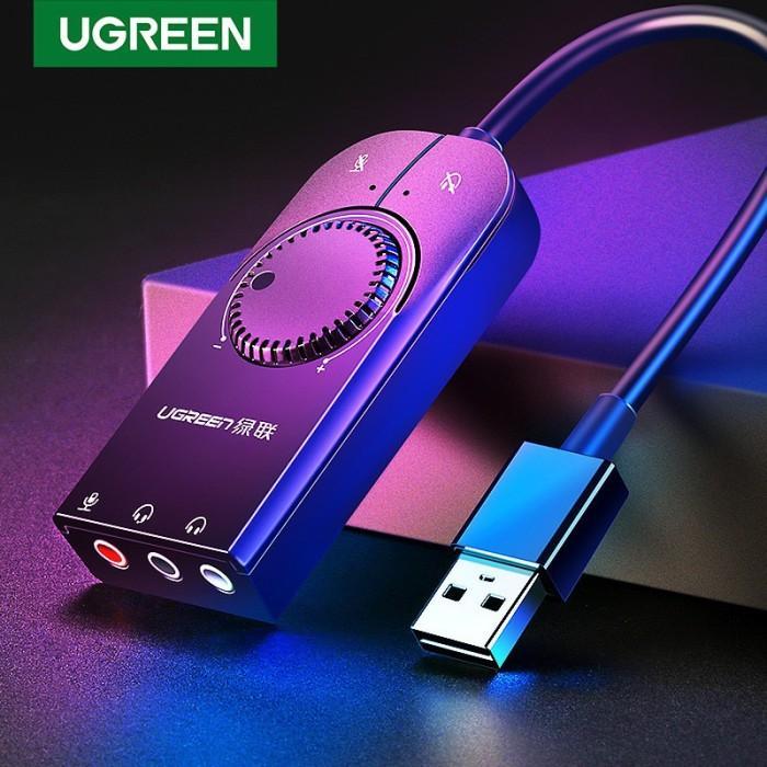 UGREEN EXTERNAL SOUND CARD USB TO JACK AUDIO 3.5MM STEREO SOUNDCARD ...