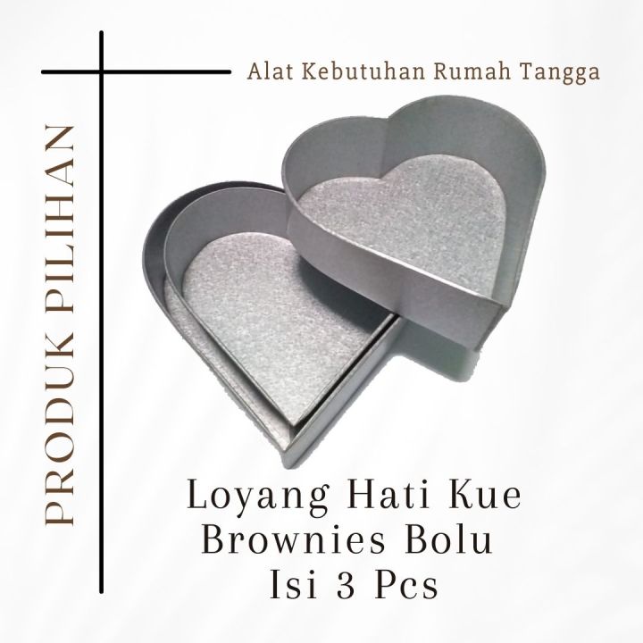 Set Loyang Bolu Brownies Bentuk Hati isi 3 Ukuran Berbeda | Lazada ... Set Loyang Bolu Brownies Bentuk Hati isi 3 Ukuran Berbeda | Lazada ...