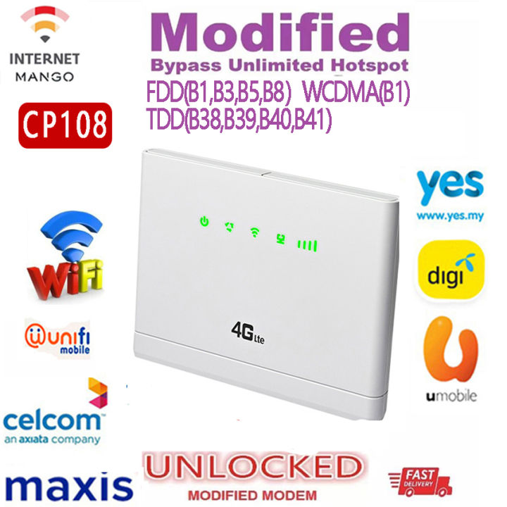 Modified Unlocked CP108 3G 4G Portable Hotspot Lte Wifi Router Wan/Lan Port Dual External ...