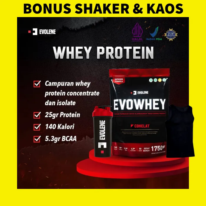 EVO WHEY 50 SERVING EVOLENE PROTEIN MOKA COKLAT HAZELNUT 1,75 KG SUSU ...