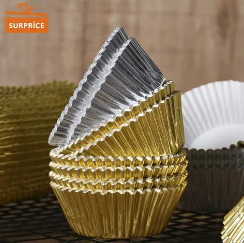 Kertas Cup Cake Metalik (Isi 100Pcs) / Cup Cake Paper / Kertas Kue Gold ...