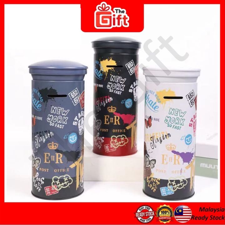 The Gift Coin bank metal tabung duit tabung syling tabung besi coin box ...