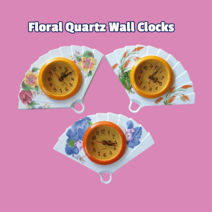 Wall Hanged Flower Design Fan shaped Quartz Clock | Lazada PH