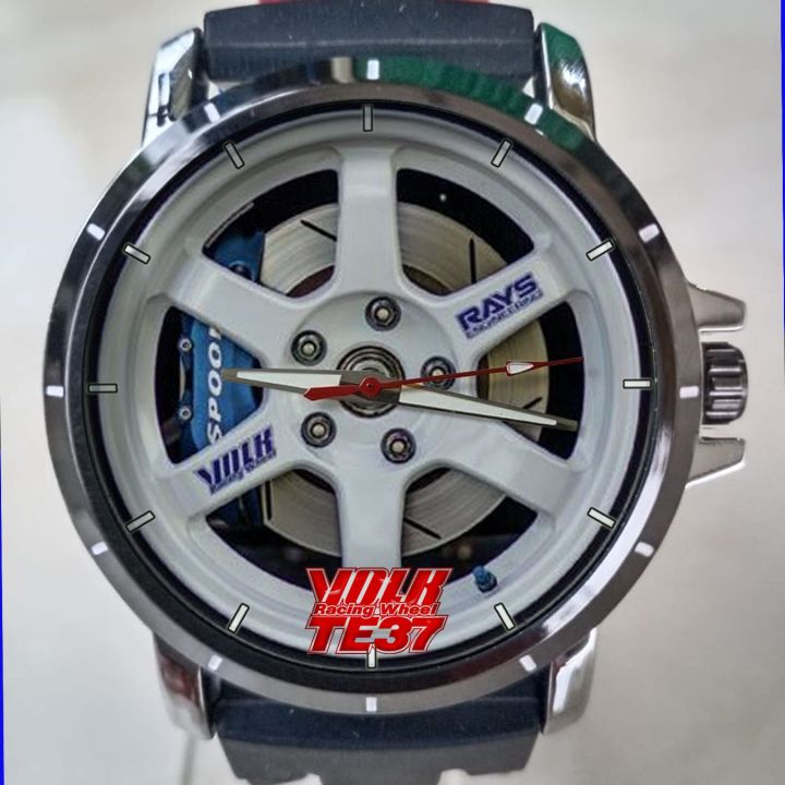JUAL Jam Tangan Pria Custom Background STIKER Gambar Velg Volk Racing ...