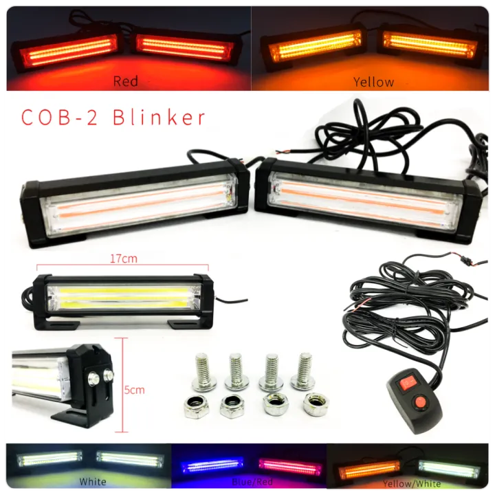 CP 2PCS COB-2 FRONT GRILLE STROBE BLINKER WARNING LIGHTS (GOOD QUALITY ...