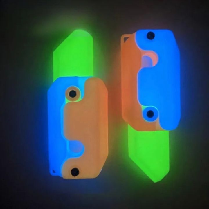 3D Glow Gravity Knife Carrot Knife Butterfly Knives Decompression Push ...