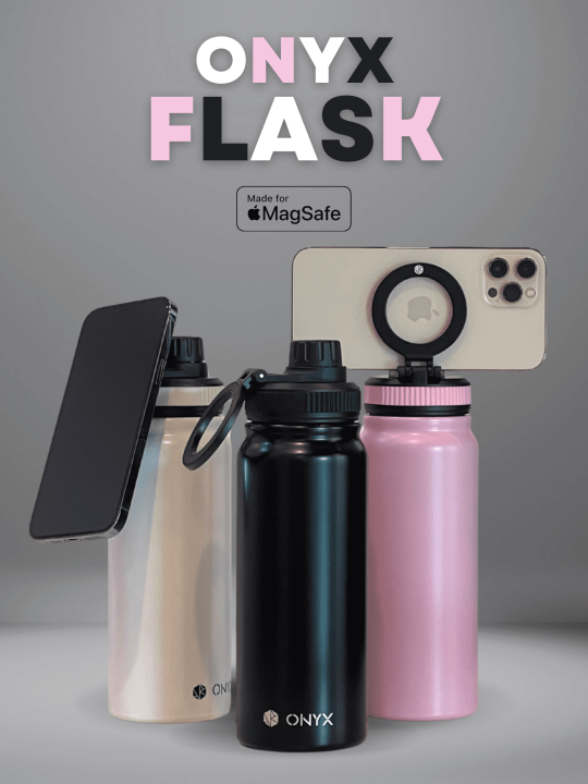 ONYX Flask - 600ML MagSafe Tripod Flask Water Bottle Fitness Gym with ...