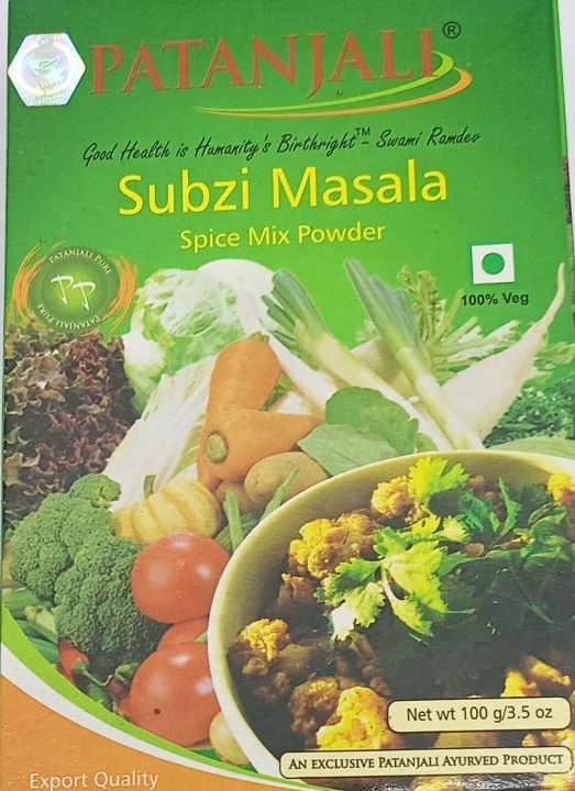 PATANJALI SUBZI MASALA SPICE MIX POWDER100G | Lazada