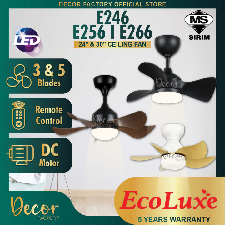 ECOLUXE 24" Baby Fan E246 E256 E266 3 Colour LED Light Remote Control DC Motor ECOLUXE Ceiling ...