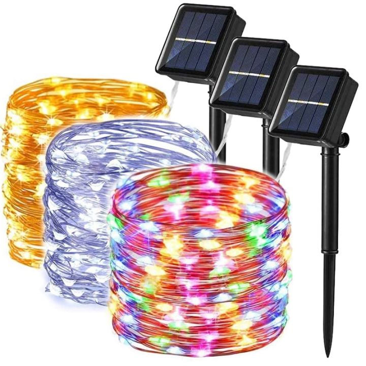 Lampu Led Kawat Solar Isi Ulang Tahan Air Lampu Surya Rumput Halaman ...
