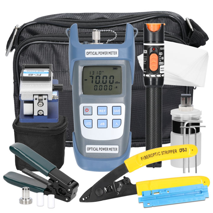 Fiber Optic FTTH Tool Kit Optical Power Meter Fiber Cleaver Wire ...