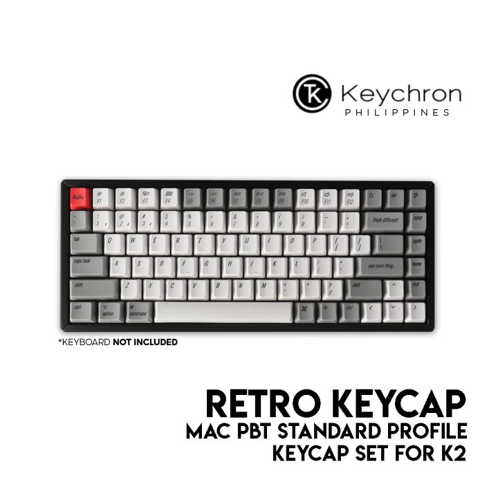 Keychron Retro Mac PBT Keycap Set for K2 (Standard Profile, Dye ...