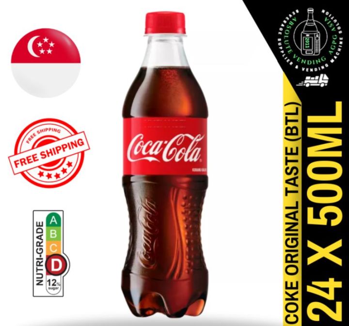 COKE Original Taste 500ML X 24 (BOTTLE) | Lazada Singapore