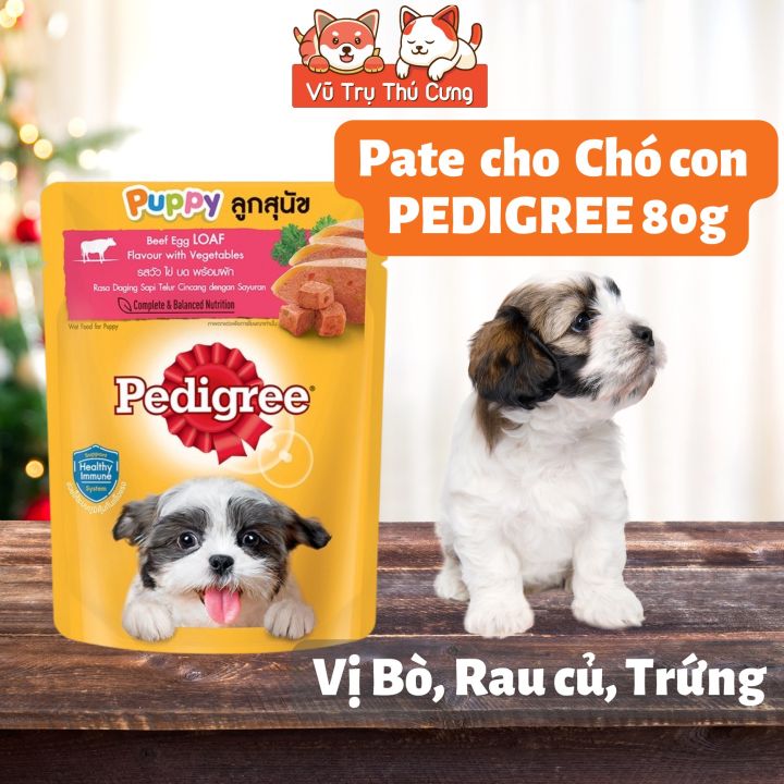 Thức ăn Pate cho chó con PEDIGREE dạng sốt vị bò, trứng và rau 80g ...