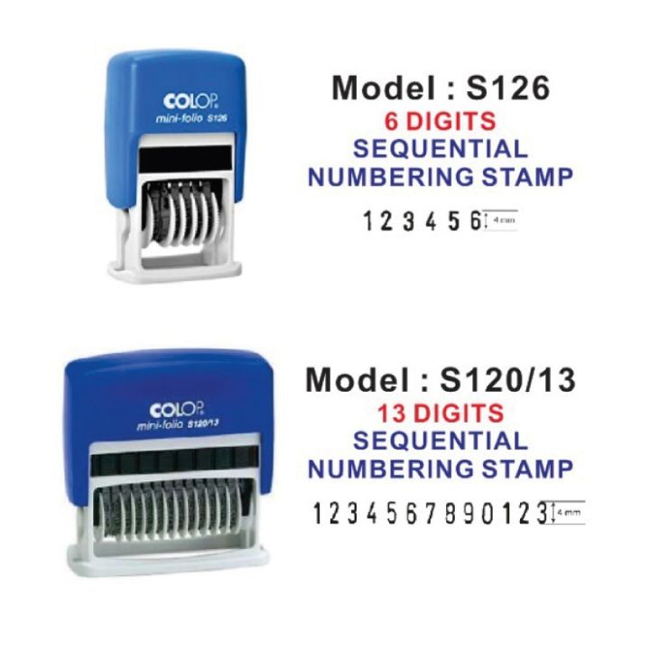 COLOP Number Stamp 4MM Self Ink S126 6 Digits and 13 Digits Numbering Stamp COLOP S126 | Lazada