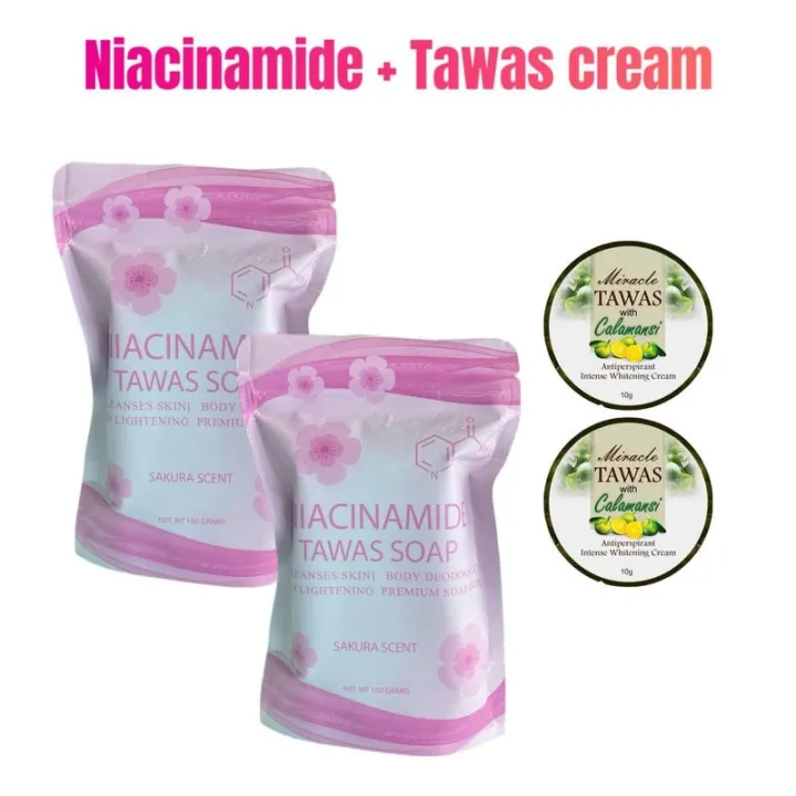 【BUY 2 TAKE 2】NIACINAMIDE 100g Sakura Tawas Soap + Miracle Tawas With Calamansi Antiperspirant ...