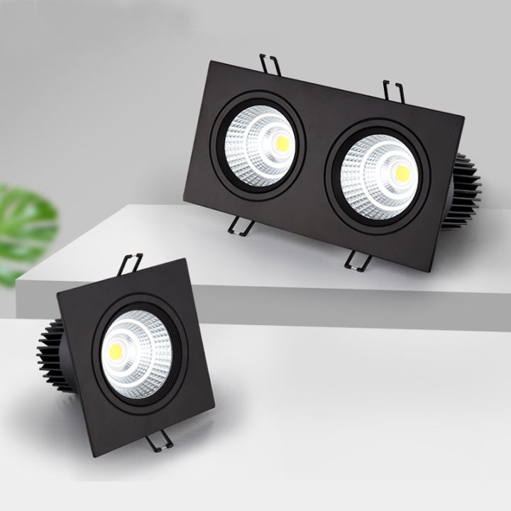 Square Single-Headed Grille Light Spotlight Ceiling Light Embedded ...