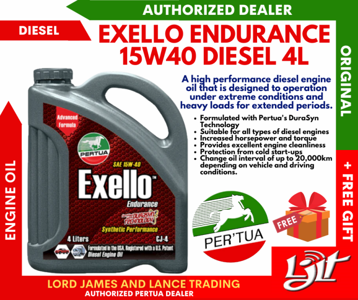 EXELLO ENDURANCE 15W40 DIESEL 4 LITERS + FREE GIFT | Lazada PH