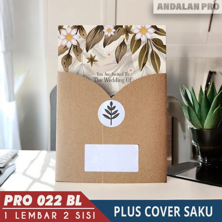 ( ISI 50 PCS ) - PRO 022 BL PLUS COVER SAKU - Varian 1 Lembar 2 Sisi - Cetak Undangan Pernikahan ...