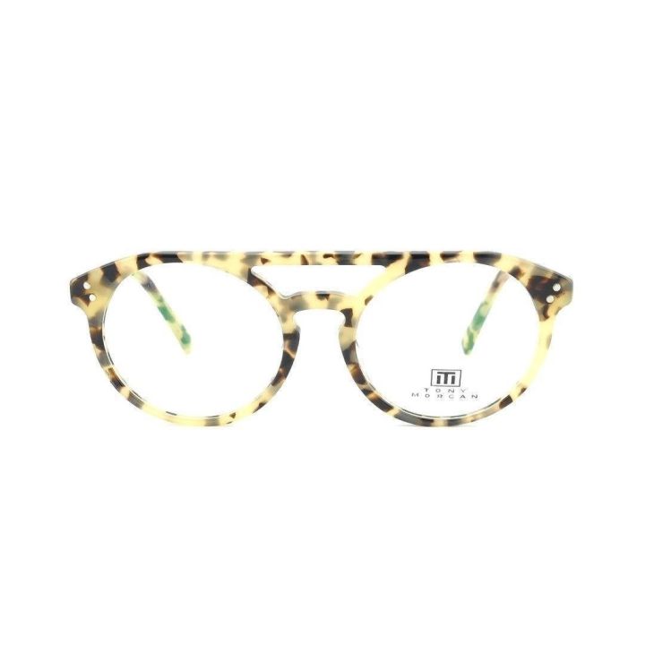 Tony Morgan Men's Yellow Havana Plastic Round Eyeglasses TM ROOSEVEIT ...