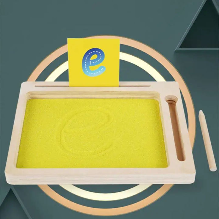 Sand Tracing Tray Montessori Letter Formation Sand Tray With Wooden Pen ...