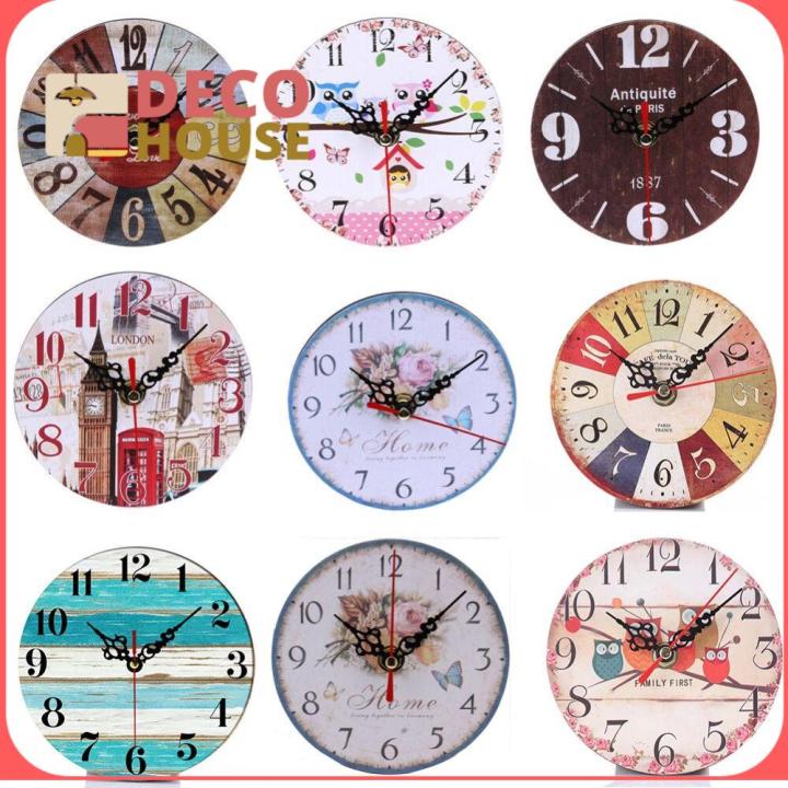 DECORATIVE HOUSE Covered by Paper Clock Home Decoration Round Shape ...