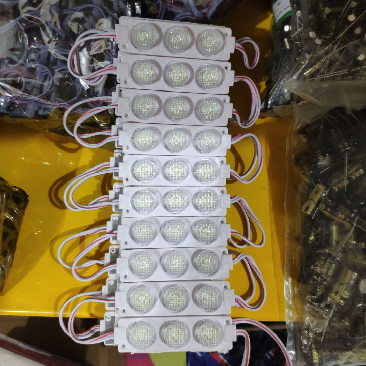 (ISI 10) LAMPU LED MODUL 3 MATA RGB 12V SMD 7520 3030 12VOLT 3 WARNA | Lazada Indonesia