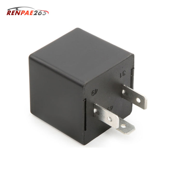 renpae265 3Pin Adjustable Electronic Turn Signal Flasher Relay, 10A ...
