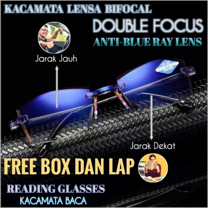 KACAMATA PLUS BACA JAUH DEKAT /LENSA WARNA /UKURAN JAUH NORMAL BACA ...