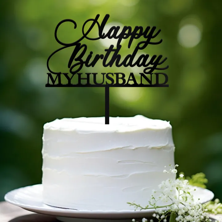 Happy Birthday Husband Cake Topper Birthday Party Cake Decoration for ...