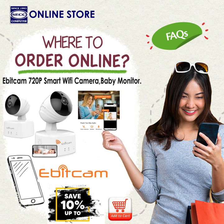 Ebitcam 720P Smart Wifi Camera,Baby Monitor. | Lazada PH