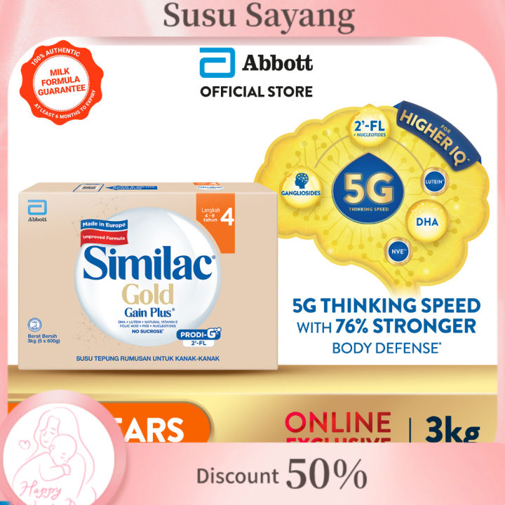 Similac Gold Gain Plus Step 4 Growing Up Milk for Faster Learning BIB ...