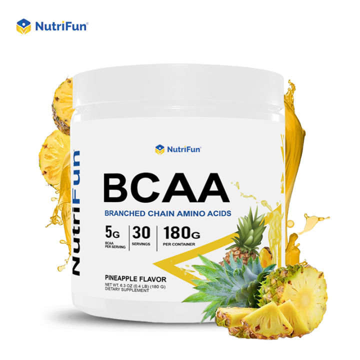 NutriFun BCAA Powder 2:1:1 30 Servings Original Amino Acids Pineapple ...