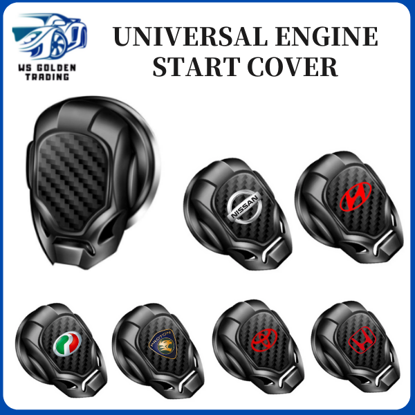 Carbon Fiber Alloy Car Engine Ignition Push Start Button Cover ...