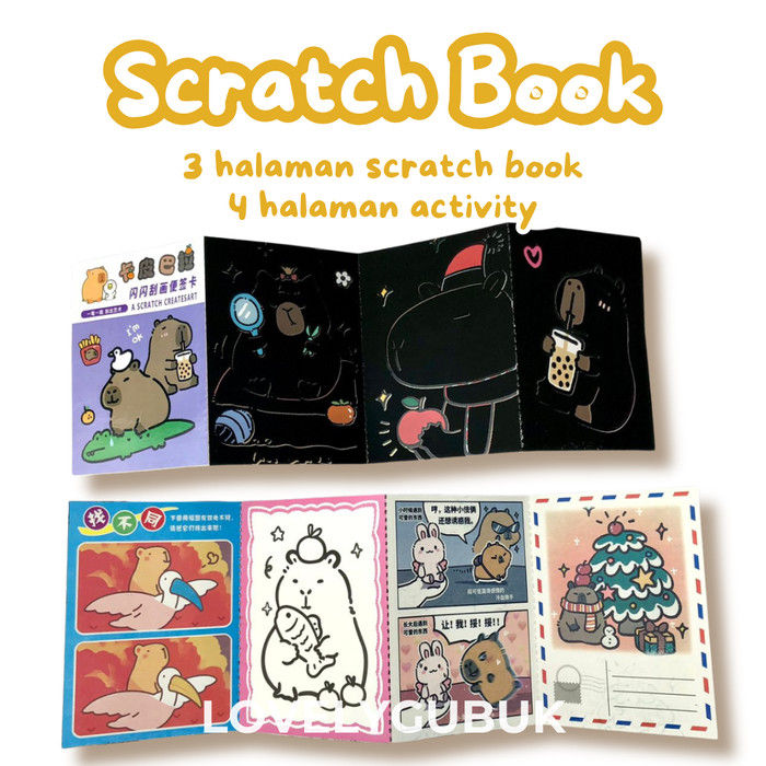 Mainan DIY scratch capybara gambar, Mainan gosok gambar warna warni ...