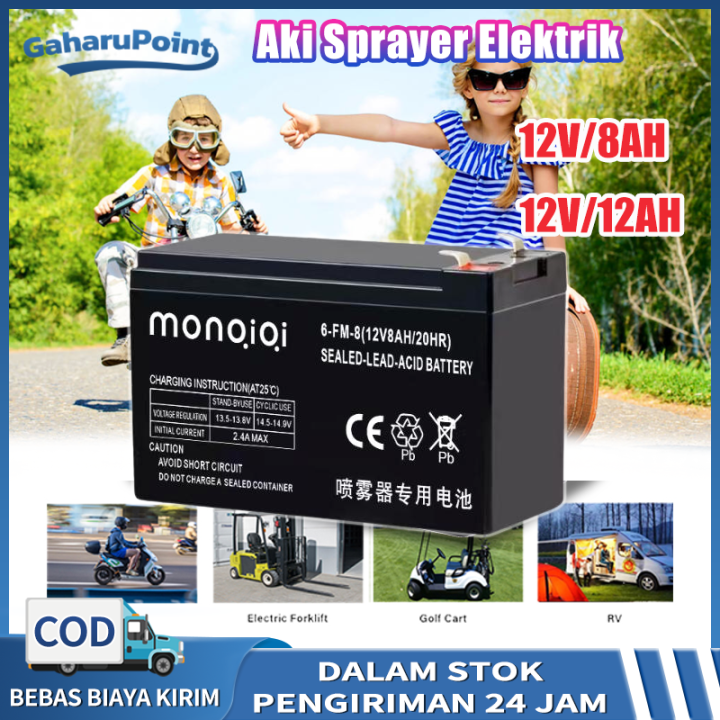 Aki Battery12V 8Ah /Aki Batre Baterai Battery Tangki Tengki Sprayer ...