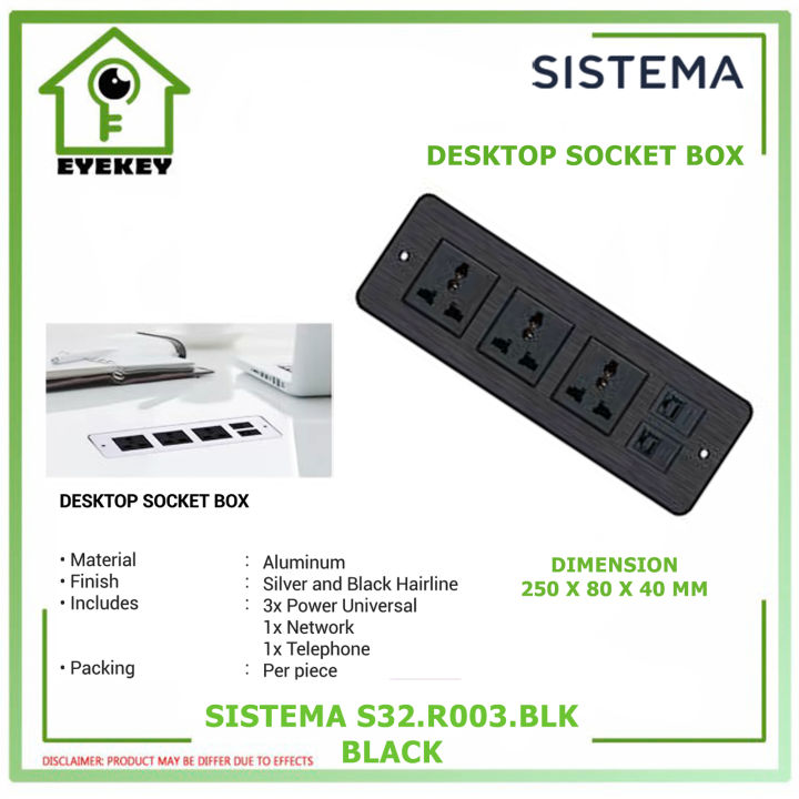 SISTEMA S32R003BLK DESKTOP SOCKET BOX - BLACK | Lazada PH