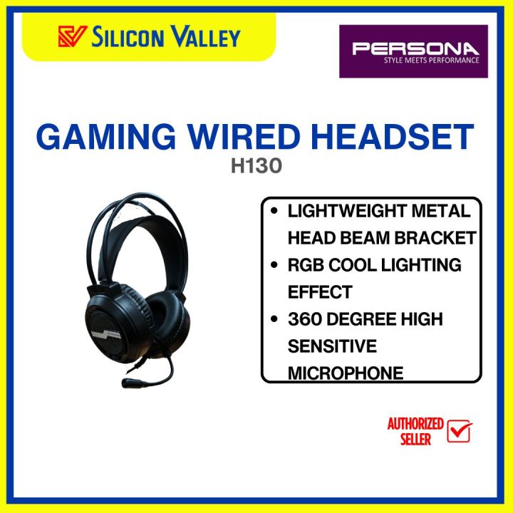 PERSONA Wired Headset Gaming H130 Black | Lazada PH