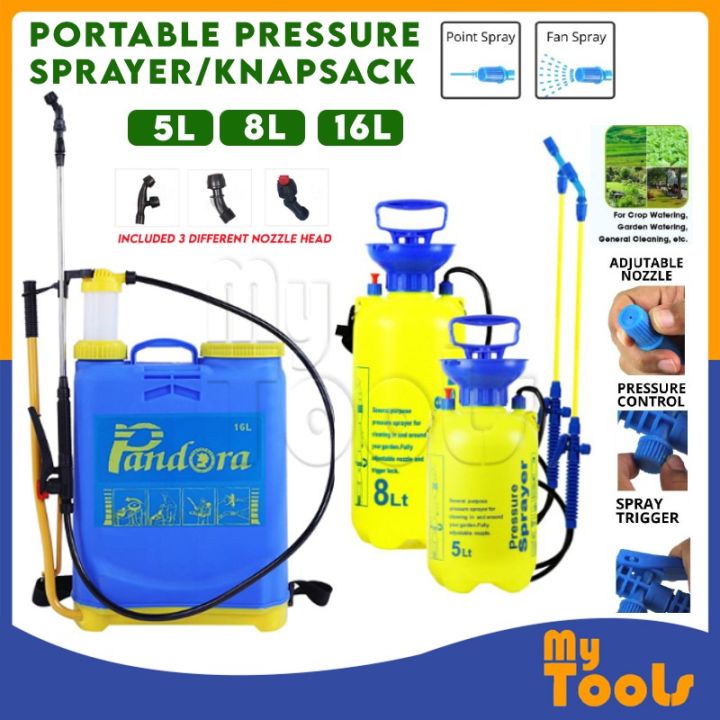 Mytools 16L Manual Knapsack , 8L / 5L Litre Manual Pressure Sprayer Pump Spray Chemical Weed ...