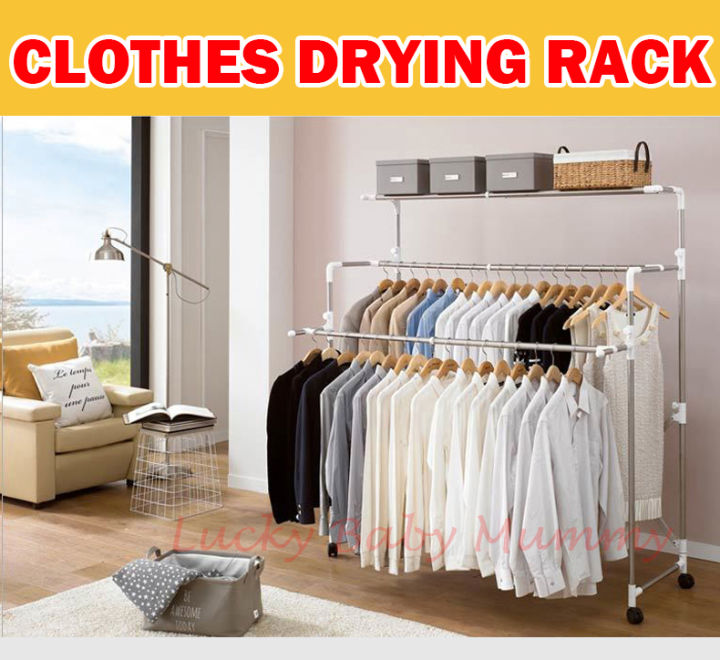 【Type D BR703】Korean Clothes Drying Rack/ Laundry rack/Stainless Steel ...