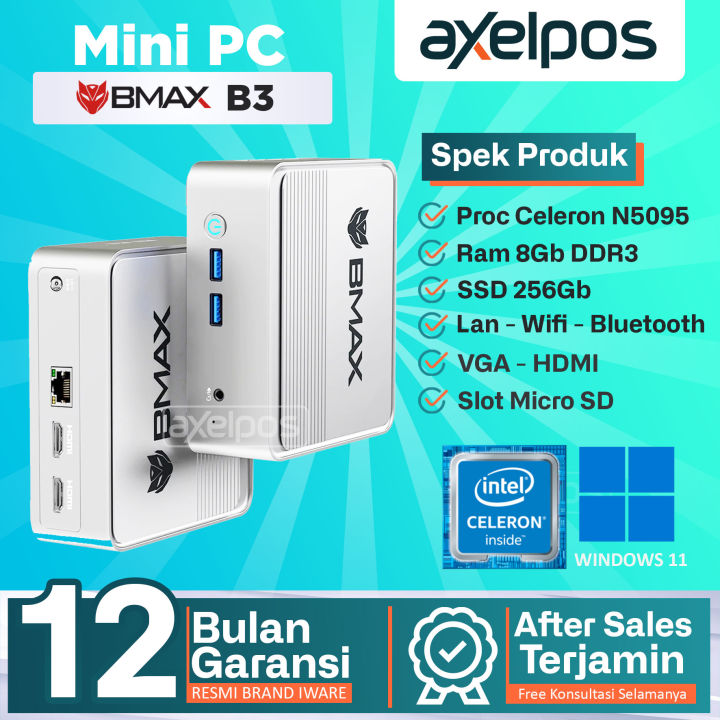 BMAX Mini PC B3 Intel Celeron N5095 8/256GB SSD with Windows 11 Pro ...