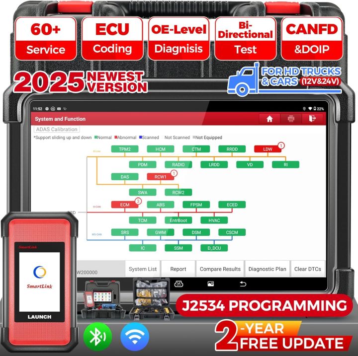LAUNCH X431 PRO3S+SMARTLINK HD Heavy Duty Truck Scanner,2025 Elite Diesel&Gasoline Bidirectional ...