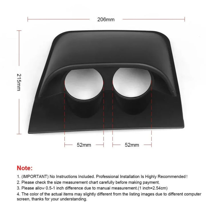 2 inch 52mm Racing Dash Board Dual Triple Gauge Pod Black Carbon Fiber ...