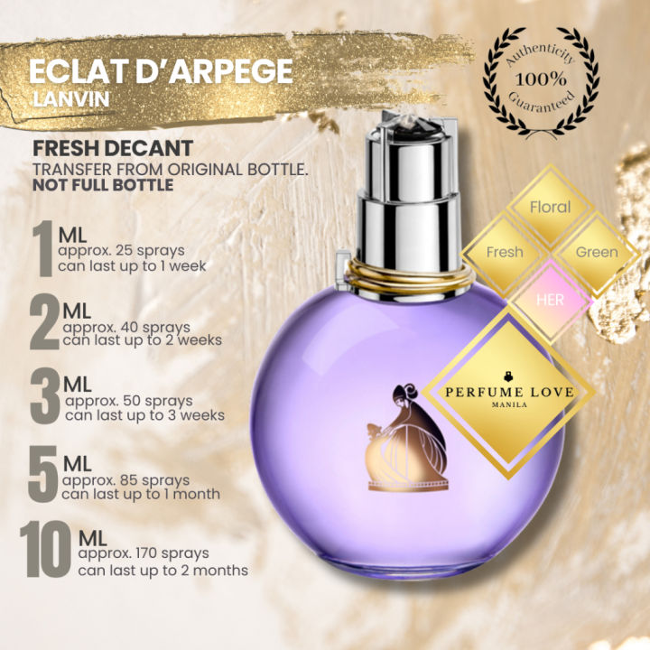 PERFUME DECANT Eclat de Arpege 1ml 2ml 3ml 5ml 10ml sample perfume ...