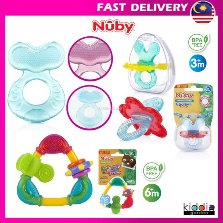 Nuby Comfort/Soothing Silicone Teethe-eez/Chewbies Teether/Spin N ...