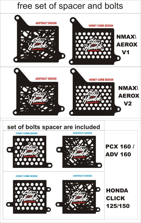 STAYHAMBLE radiator cover ( bolt type and Adhesive type)for nmax,aerox ...