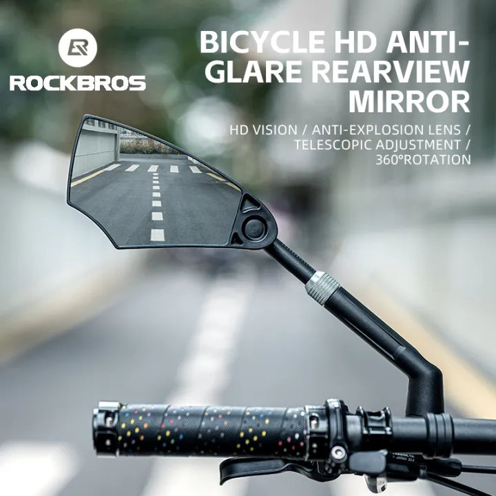 ROCKBROS HD Anti-glare Side Mirror 360° Length Adjustable MTB Rearview ...